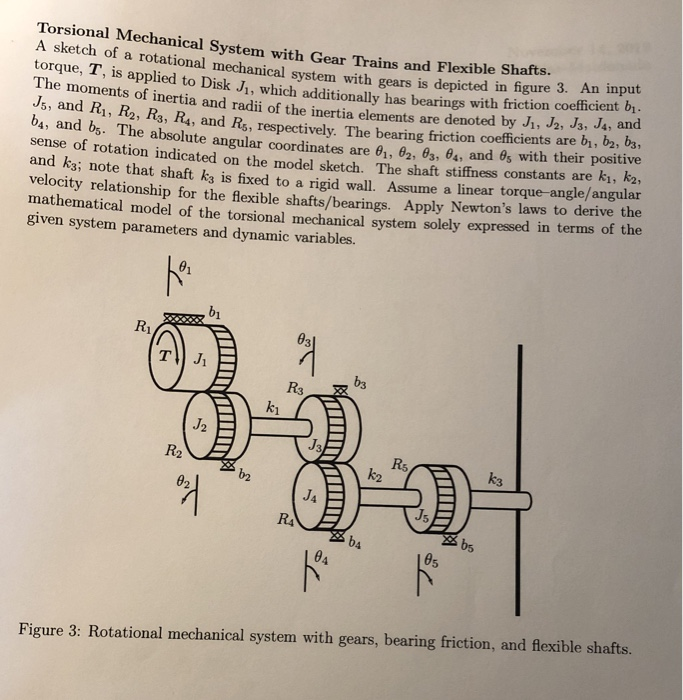 Solved Torsional Mechanical System with Gear Trains and | Chegg.com