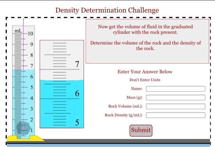 Solved find the mass of the rock and the volume andthe | Chegg.com