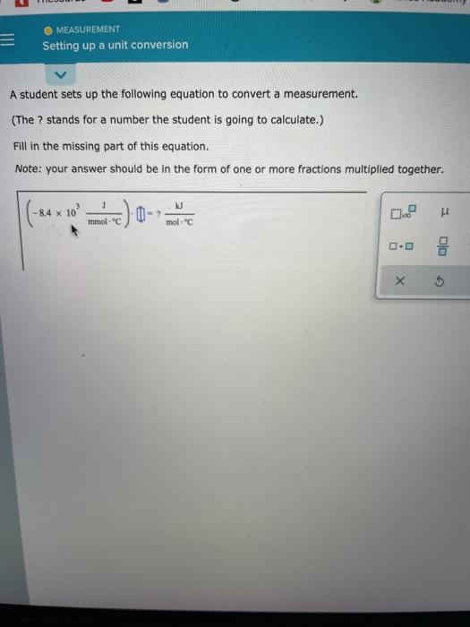 Solved MEASUREMENT Setting up a unit conversion A student | Chegg.com