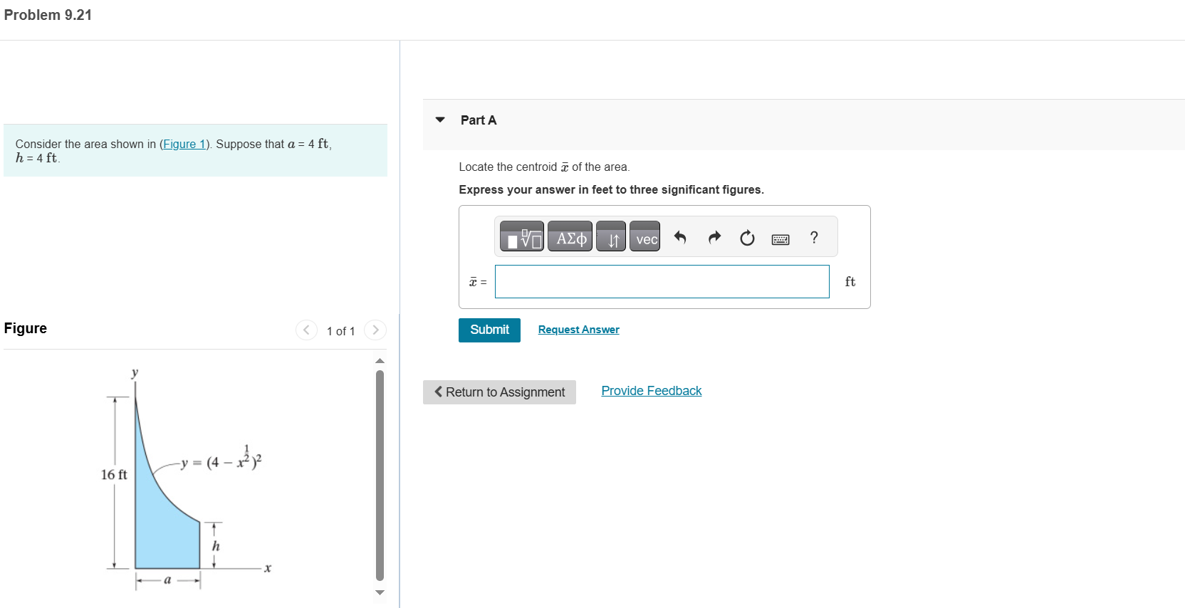 Solved Part AConsider the area shown in (Figure 1). ﻿Suppose | Chegg.com