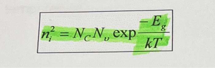 Solved formula 2 to calculate electron concentration in | Chegg.com