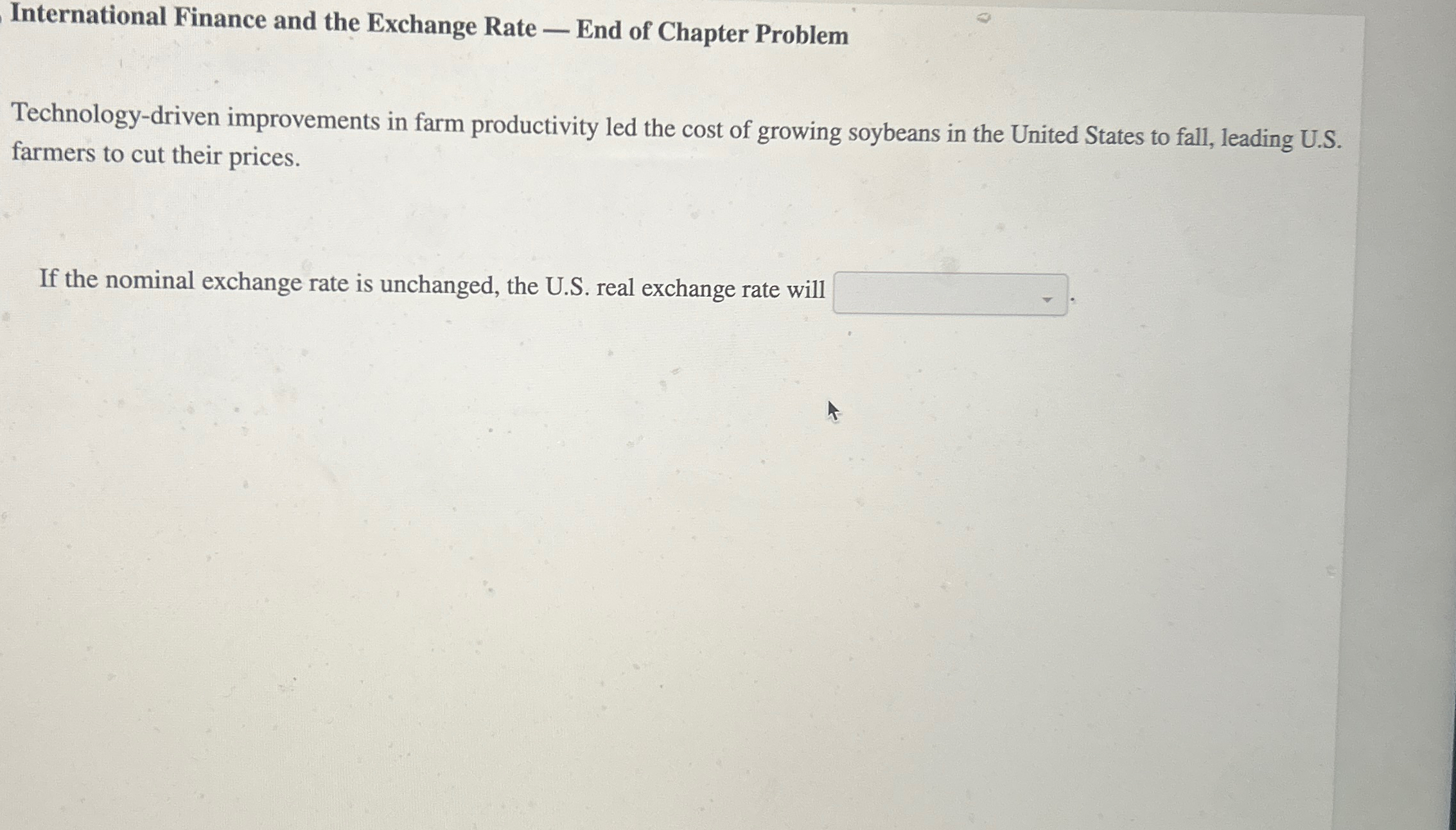 Solved International Finance and the Exchange Rate - ﻿End of | Chegg.com