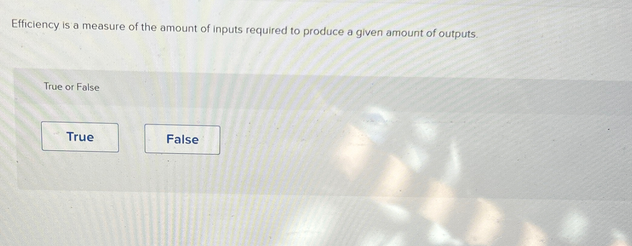 Solved Efficiency is a measure of the amount of inputs | Chegg.com