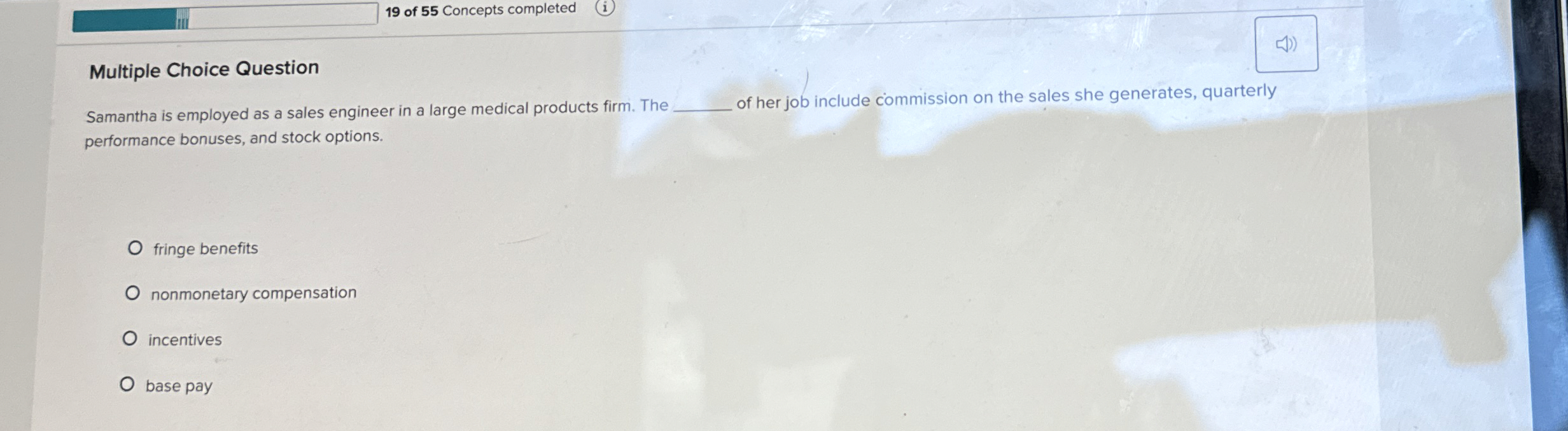 Solved 19 ﻿of 55 ﻿Concepts completedMultiple Choice | Chegg.com