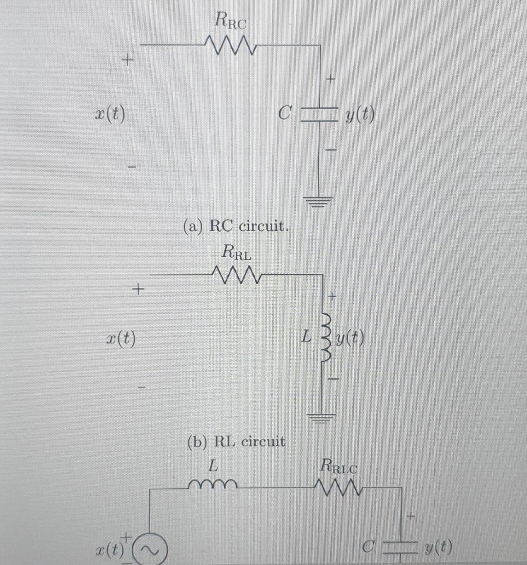 Solved For the following RC, RL, RLC circuits, can you | Chegg.com