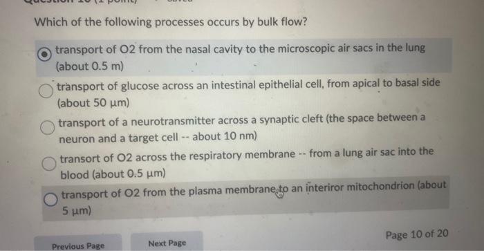 Solved Which of the following processes occurs by bulk flow? | Chegg.com