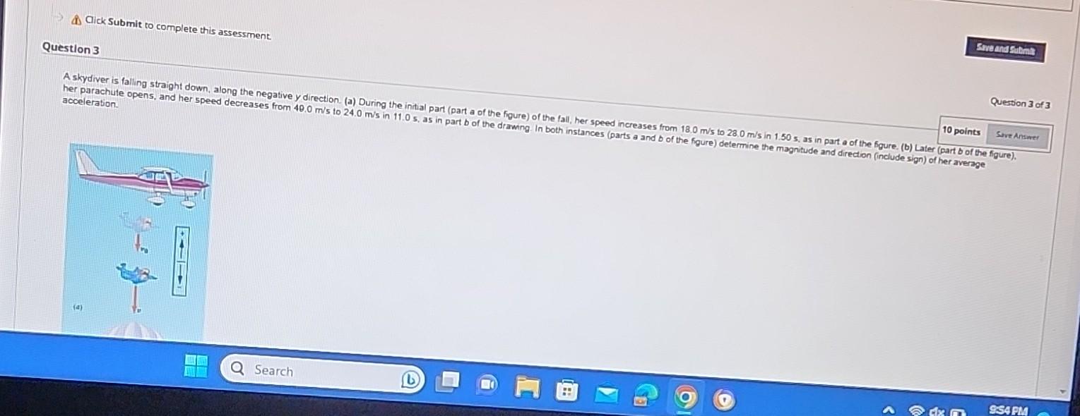 Solved a skydiver is falling straight down along the | Chegg.com