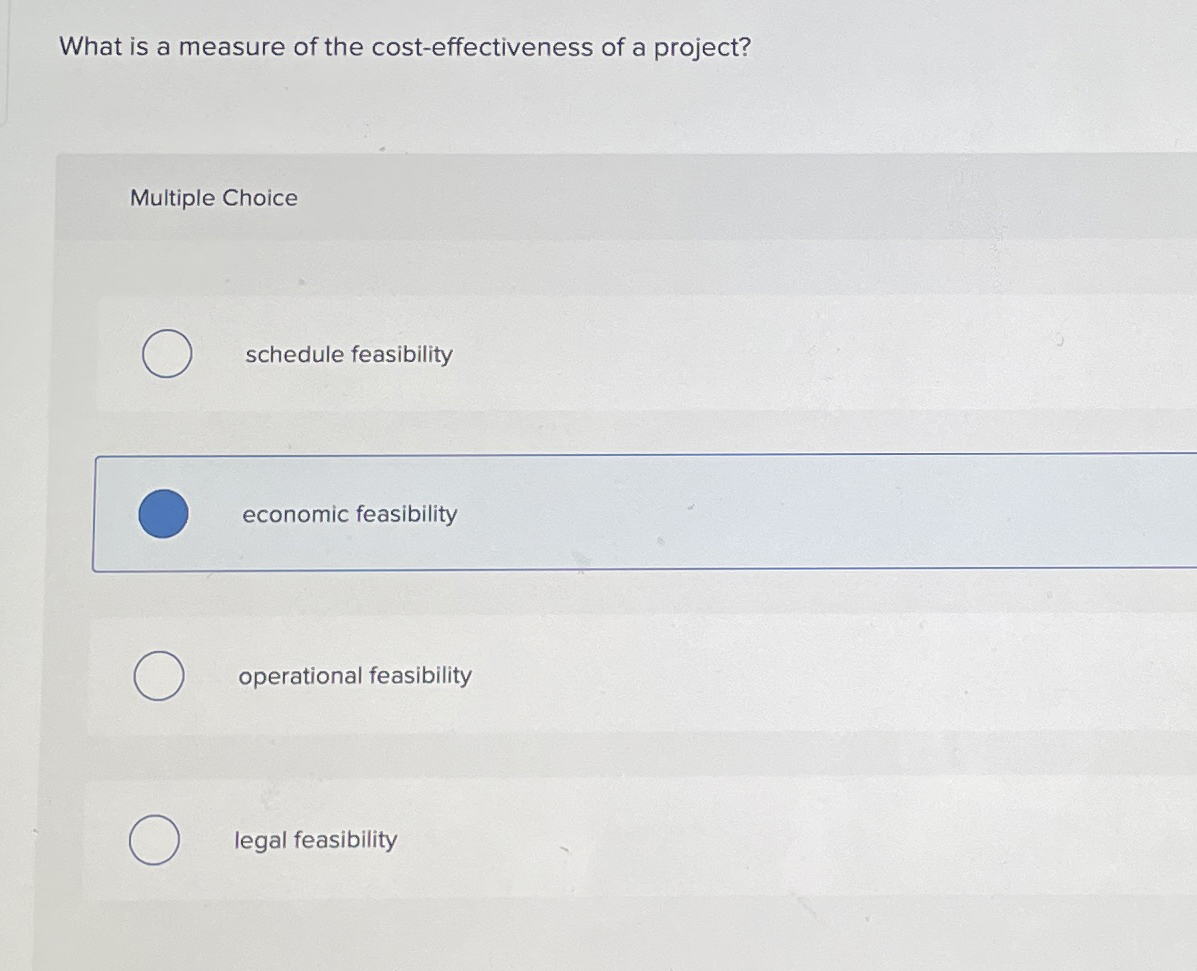 Solved What is a measure of the cost-effectiveness of a | Chegg.com