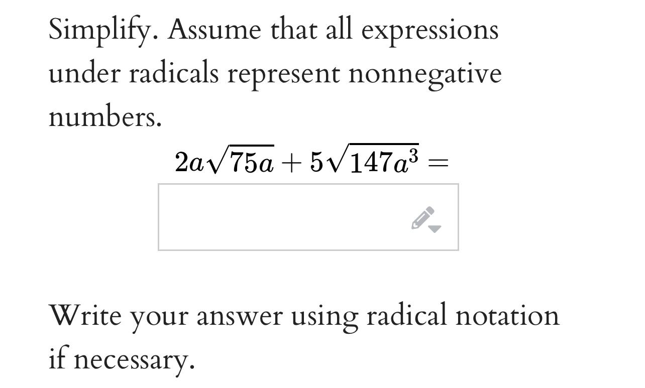 Solved Simplify. Assume that all expressions under radicals | Chegg.com