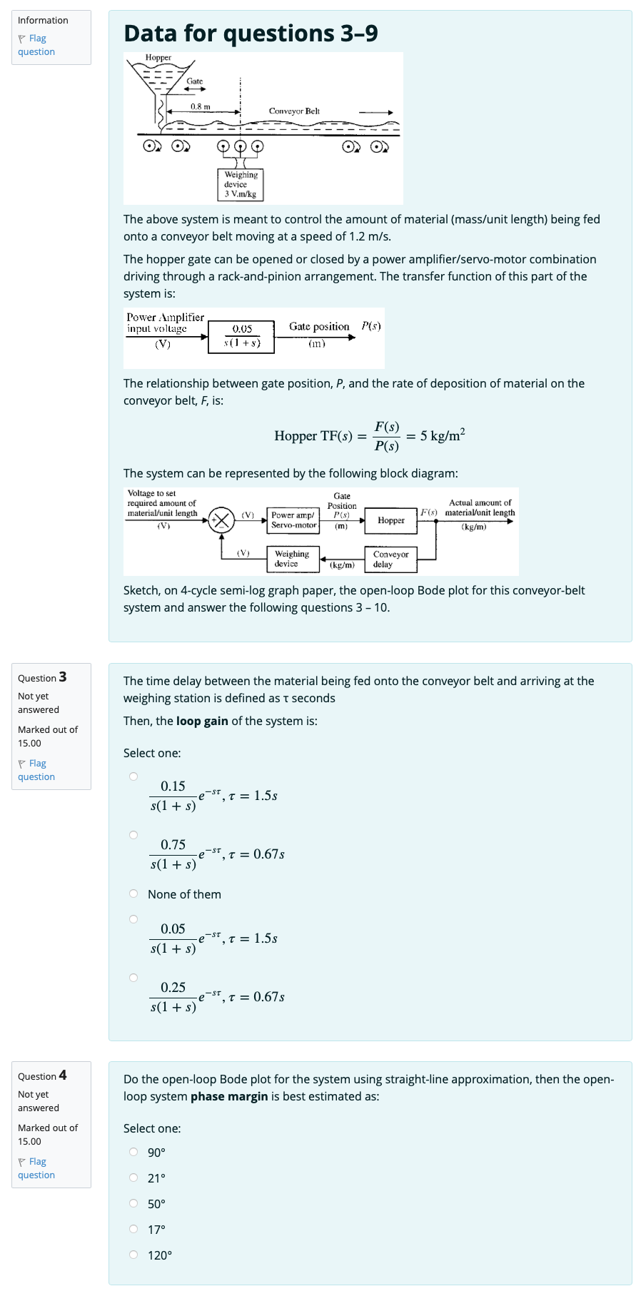 Solved The above system is meant to control the amount of | Chegg.com