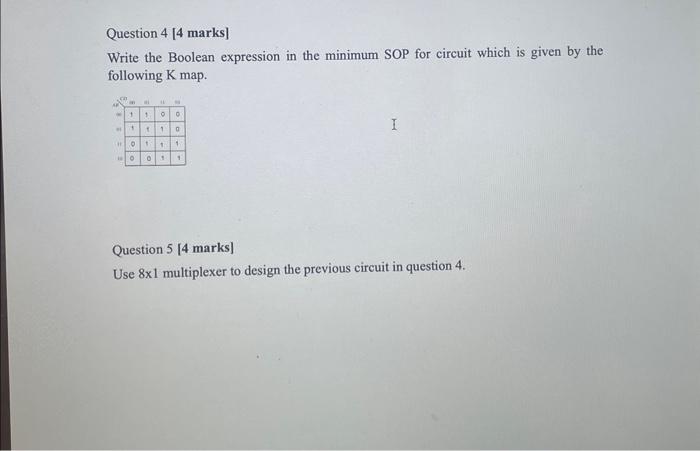 Solved Write The Boolean Expression In The Minimum Sop For