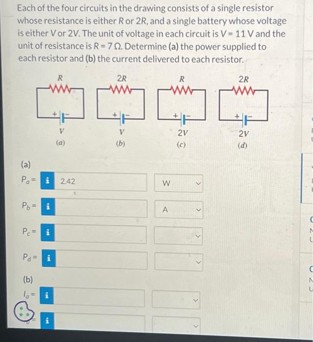 Solved Each of the four circuits in the drawing consists of | Chegg.com