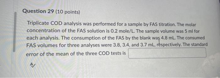 Solved Triplicate COD analysis was performed for a sample by | Chegg.com