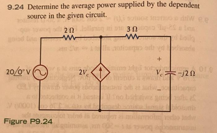 Solved 9.24 Determine the average power supplied by the | Chegg.com