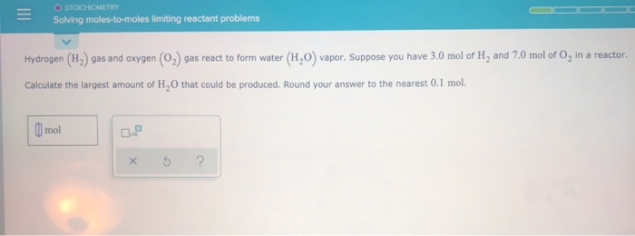 Solved O STOICHIOMETRY Solving moles-to-moles limiting | Chegg.com