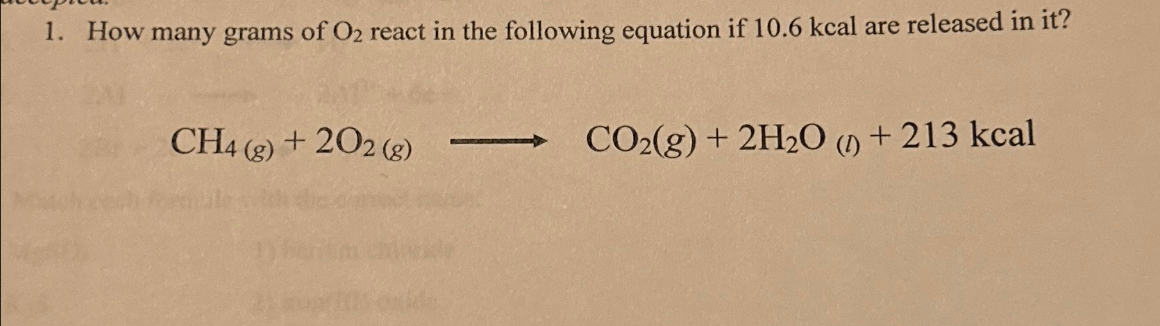 Solved How many grams of O2 ﻿react in the following equation | Chegg.com