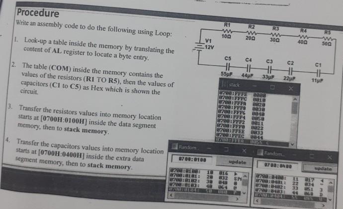 Solved R1 W 100 R2 R3 R4 RS WW WW 300 soa 200 Procedure | Chegg.com