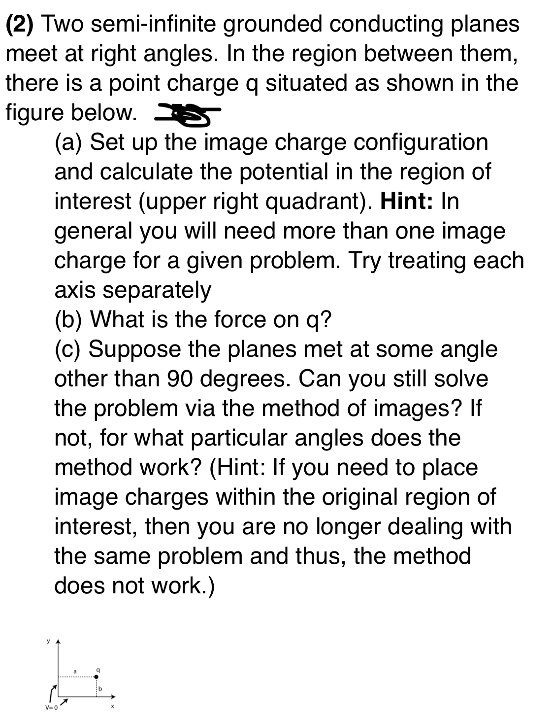 Solved (2) ﻿Two semi-infinite grounded conducting planes | Chegg.com