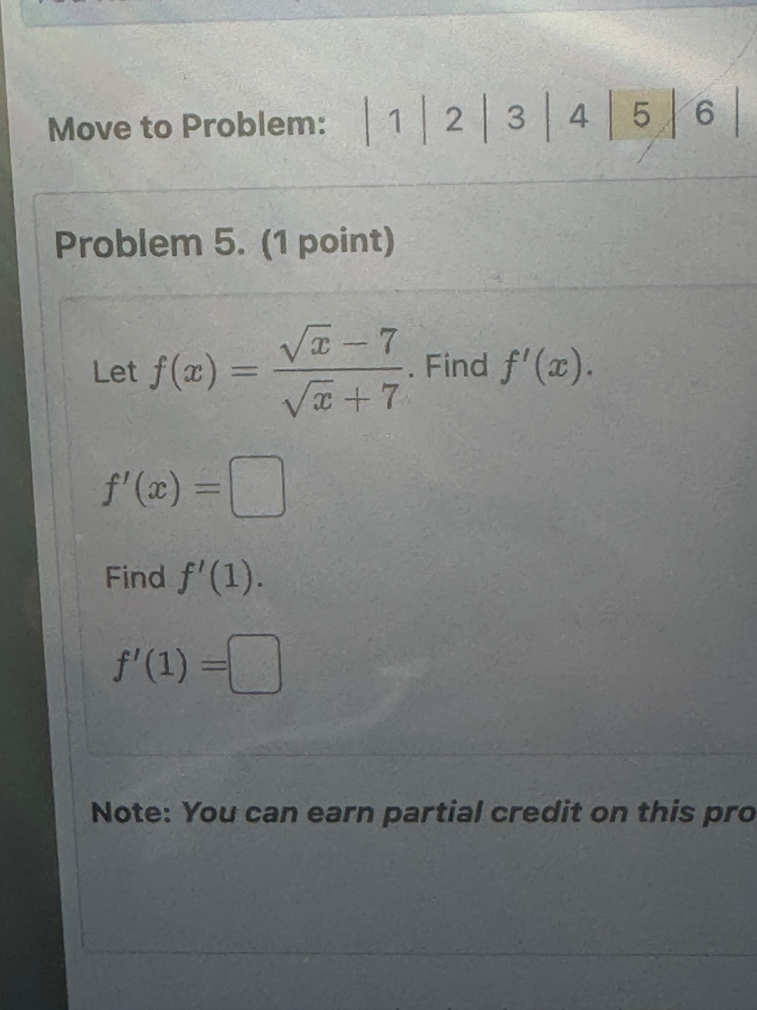 Solved Let f(x)=x2-7x2+7. ﻿Find f'(x)f'(x)=Find f'(1).f'(1)= | Chegg.com