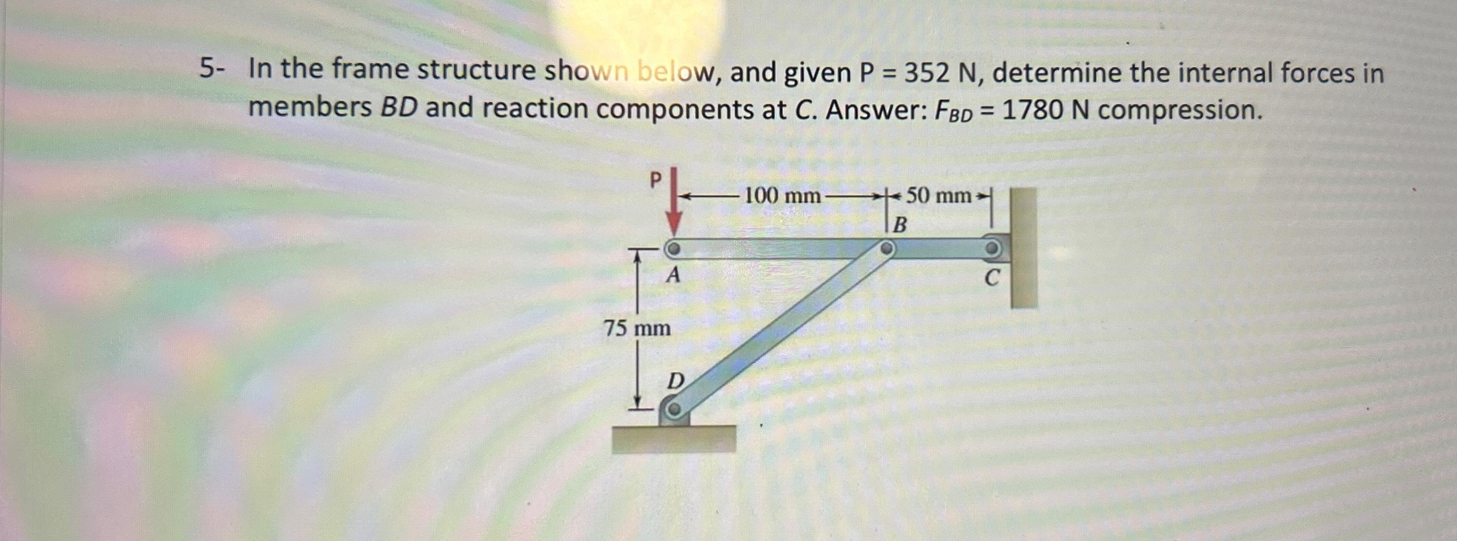 Solved 5- ﻿In the frame structure shown below, and given | Chegg.com