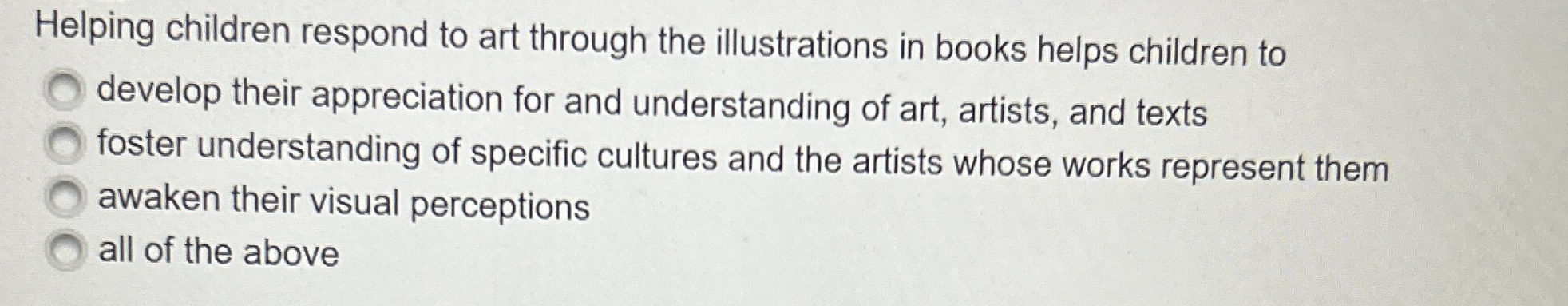 Solved Helping children respond to art through the | Chegg.com