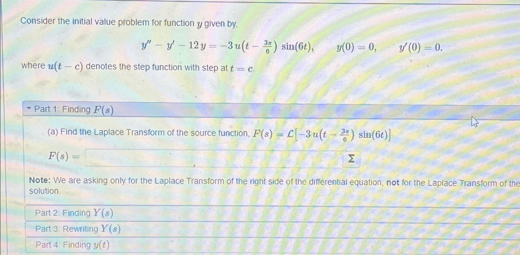 Solved Consider the initial value problem for function y | Chegg.com