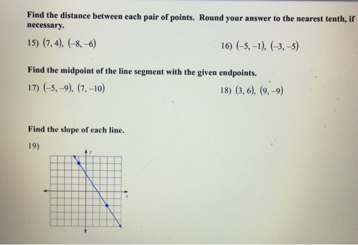 Solved Find the distance between each pair of points. Round | Chegg.com