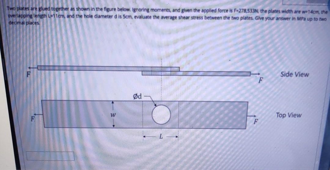 Solved Two plates are glued together as shown in the figure | Chegg.com