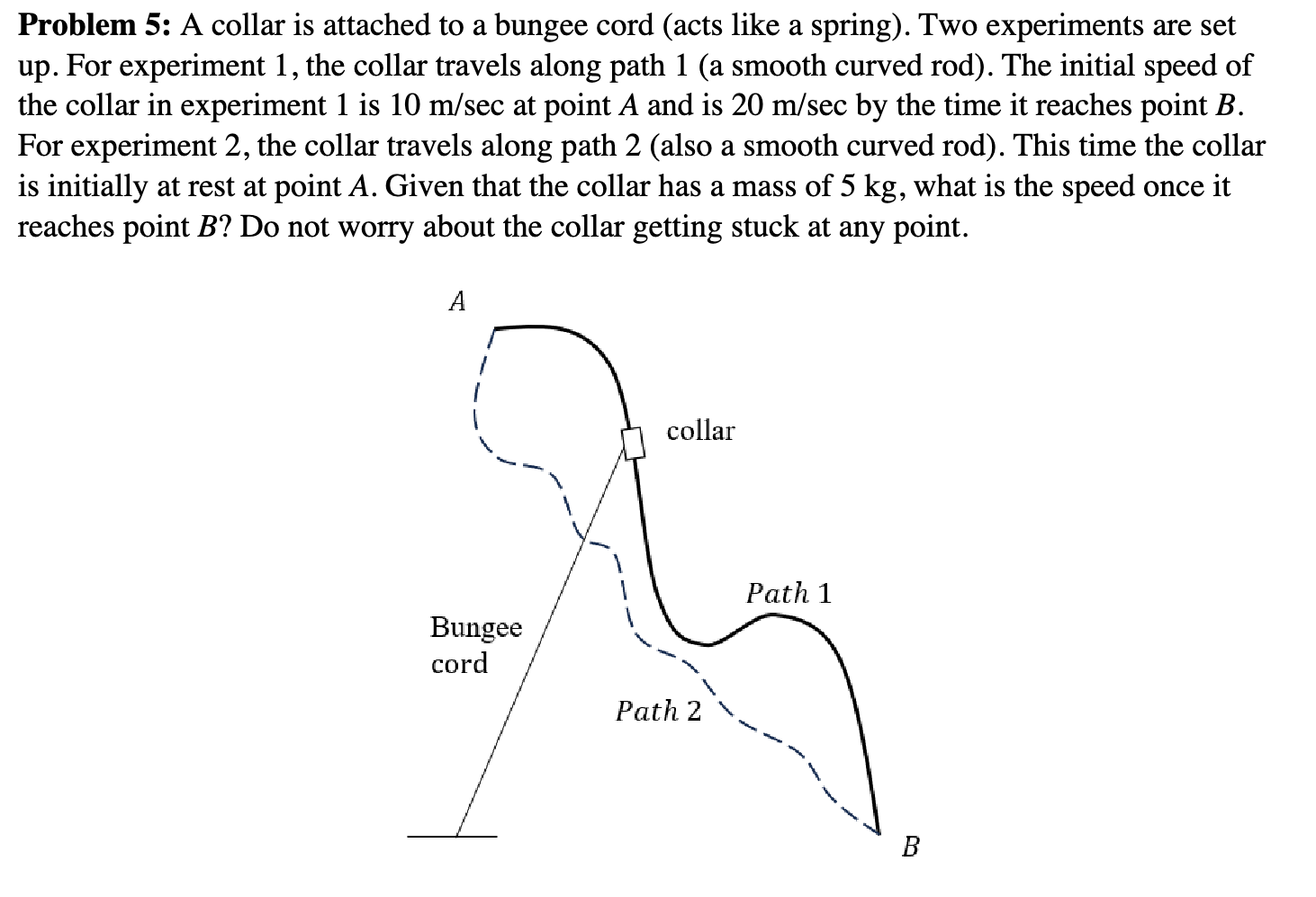 Solved Problem 5: A collar is attached to a bungee cord | Chegg.com