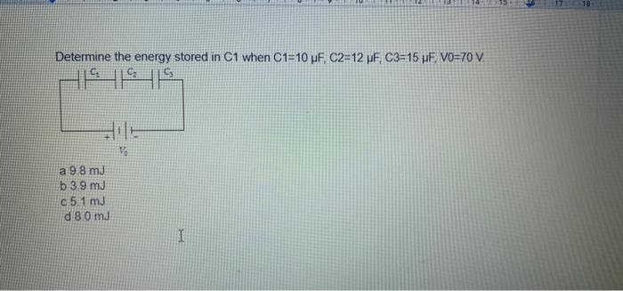 Solved Determine the energy stored in C1 when C1=10 pF, | Chegg.com