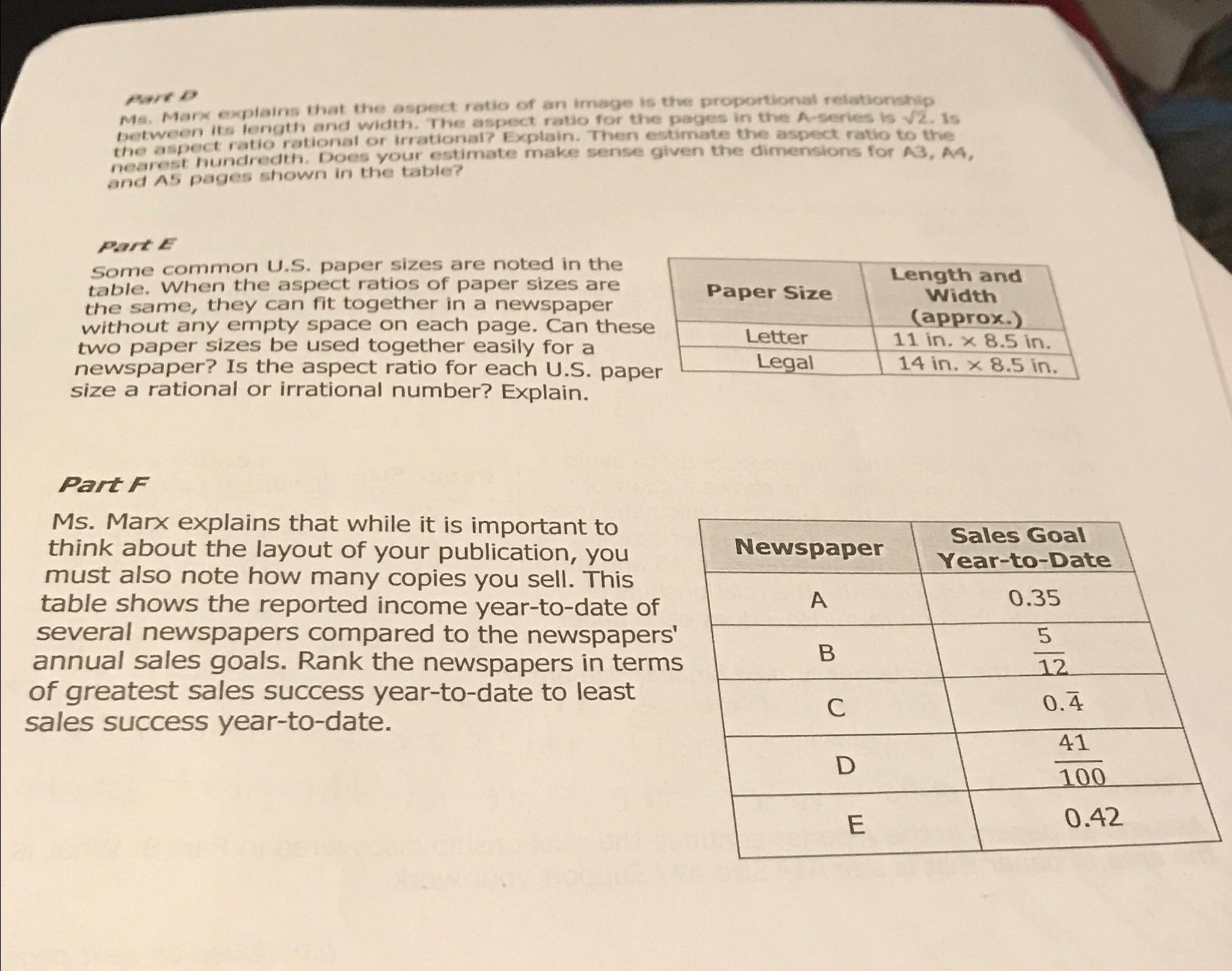 MarroMa. ﻿Marx explains that the aspect ratio of an | Chegg.com