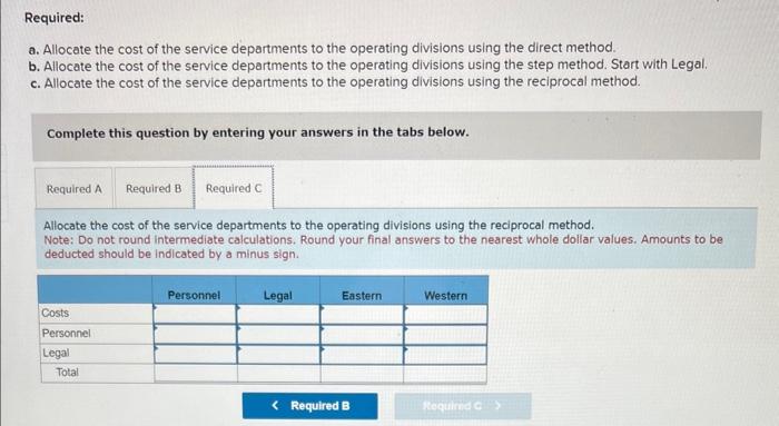 Solved Problem 11-57 (Algo) Comparison of Allocation Methods | Chegg.com