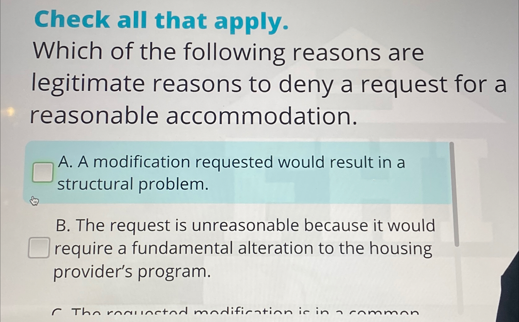 Solved Check all that apply.Which of the following reasons | Chegg.com