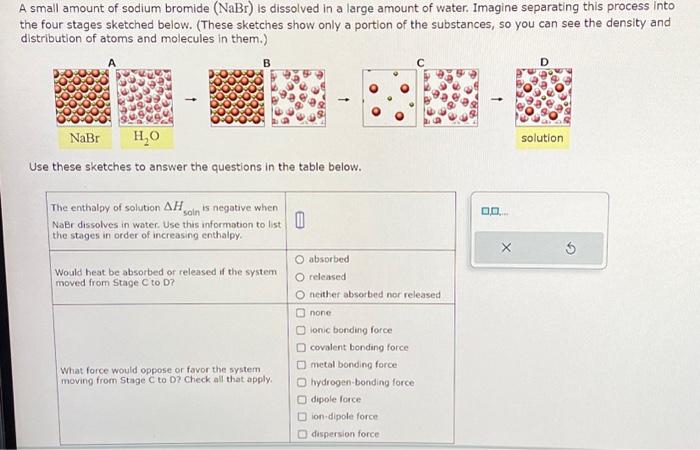 Solved A small amount of sodium bromide ( NaBr) is dissolved | Chegg.com