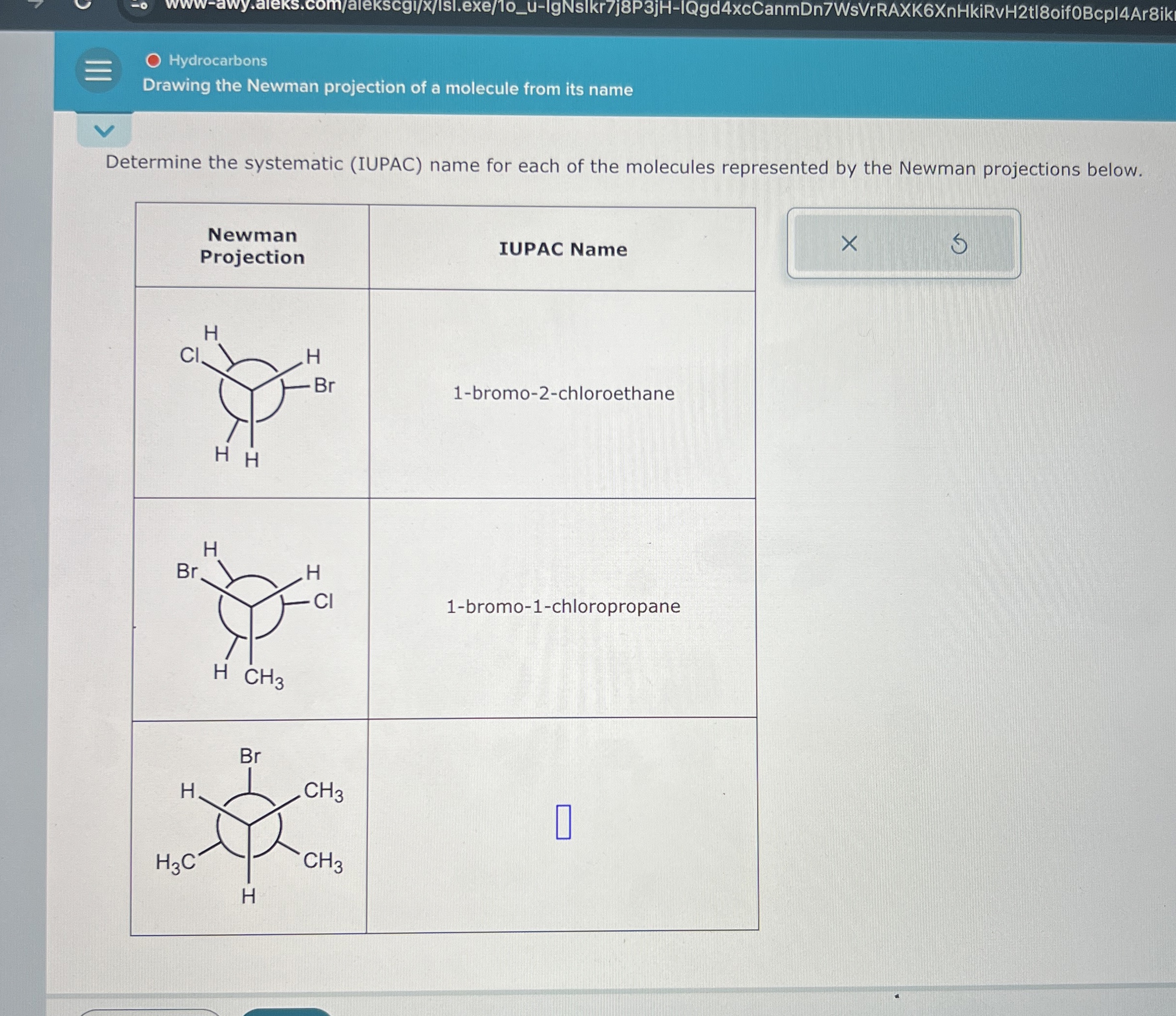 Solved HydrocarbonsDrawing the Newman projection of a | Chegg.com