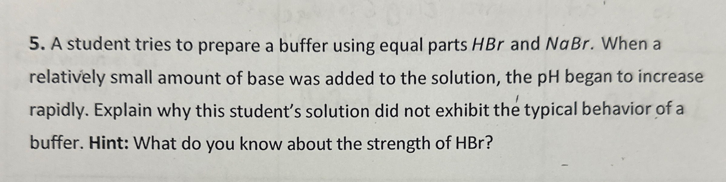 Solved • ﻿A student tries to prepare a buffer using equal | Chegg.com