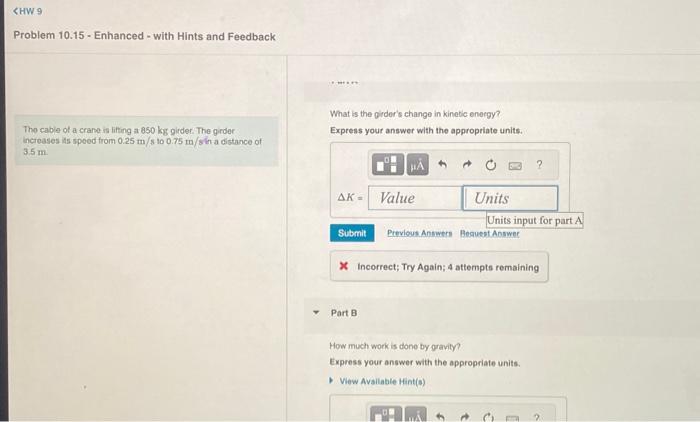 Solved Problem 10.15 - Enhanced - with Hints and Feedback | Chegg.com
