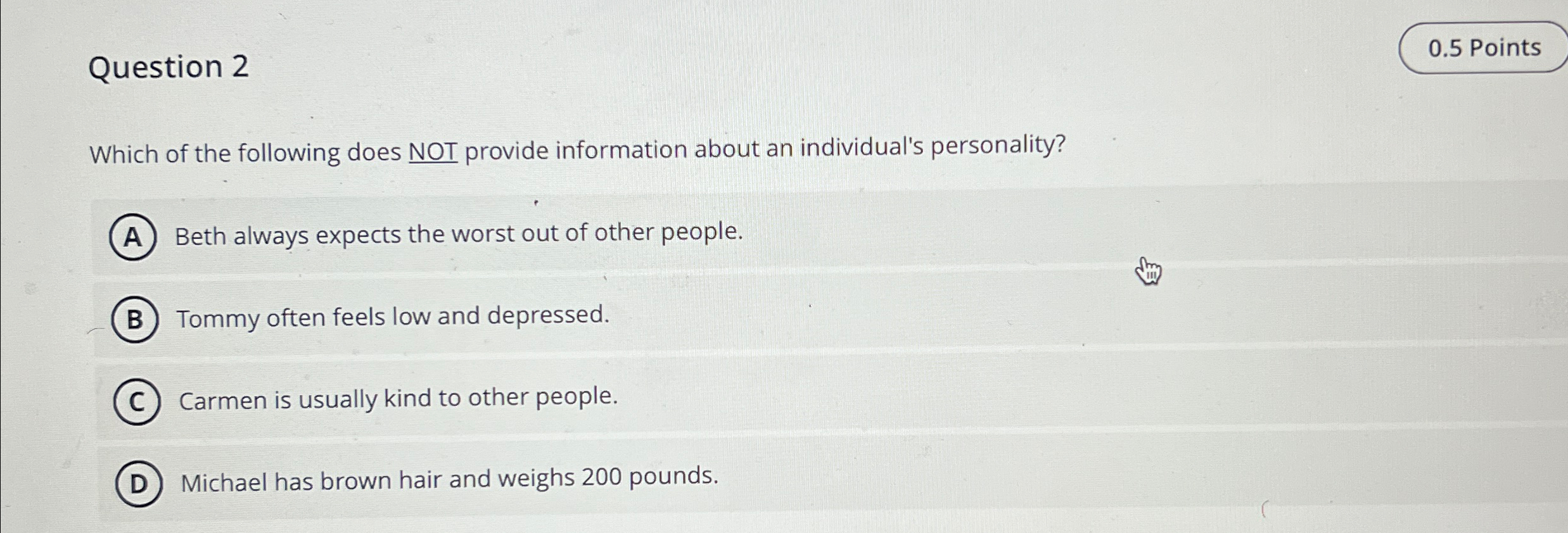 Solved Question 20.5 ﻿PointsWhich of the following does NOT | Chegg.com