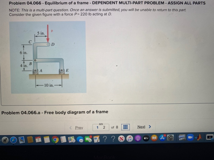Solved Problem 04.066 - Equilibrium of a frame - DEPENDENT | Chegg.com
