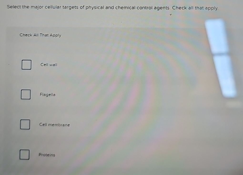 Solved Select the major cellular targets of physical and | Chegg.com