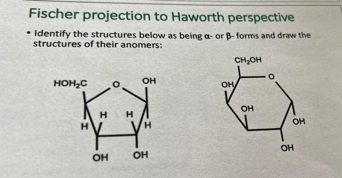 Solved Fischer projection to Haworth perspective Identify | Chegg.com
