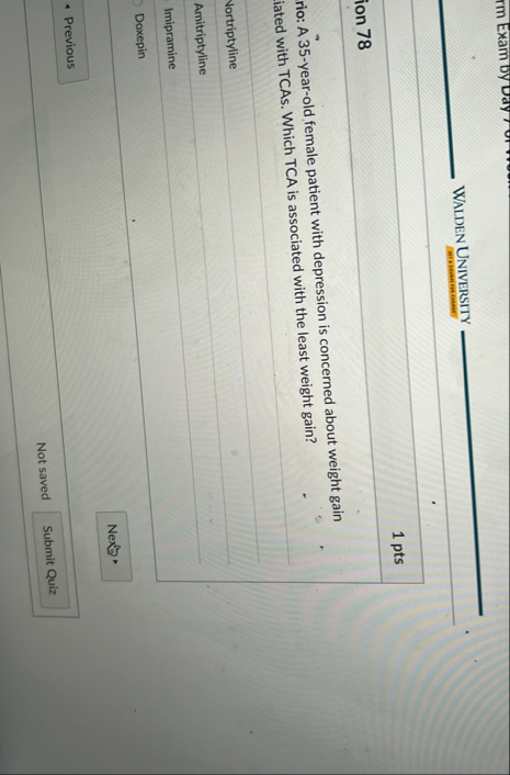 Solved Walden Universttyion 78rio: A 35 -year-old female | Chegg.com