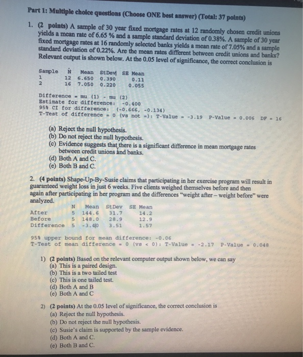 Solved Part 1: Multiple cholce questions (Choose ONE best | Chegg.com Solved Part 1: Multiple cholce questions (Choose ONE best | Chegg.com