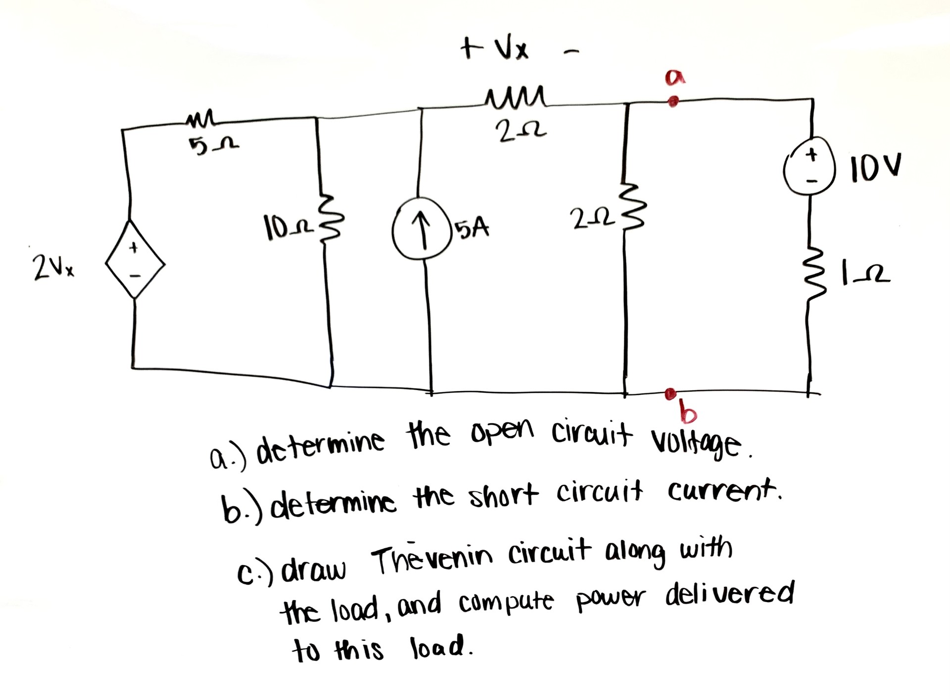 Solved Determine the open circuit voltage, short circuit | Chegg.com