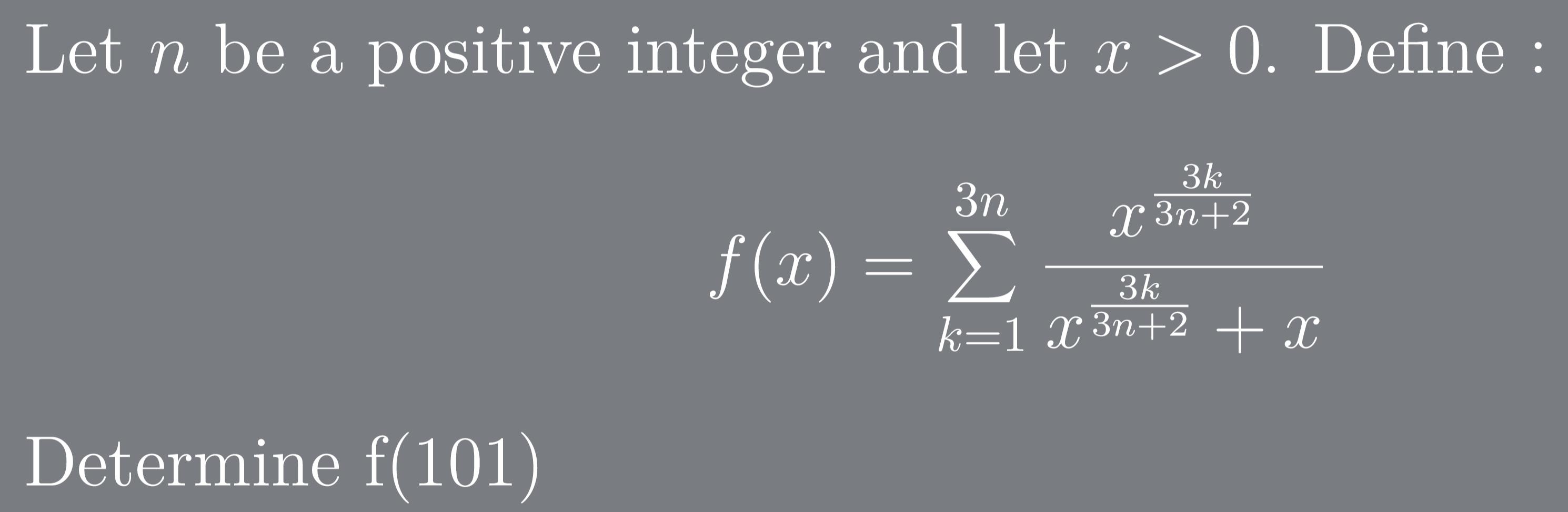 Solved Let n ﻿be a positive integer and let x>0. ﻿Define | Chegg.com