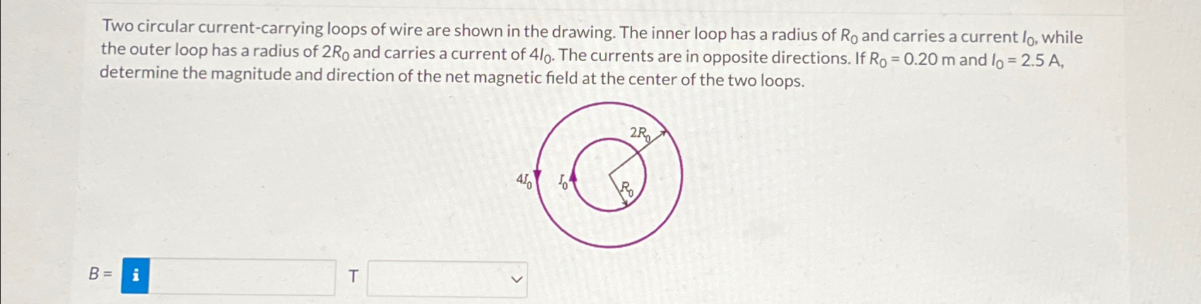 Solved Two circular current-carrying loops of wire are shown | Chegg.com