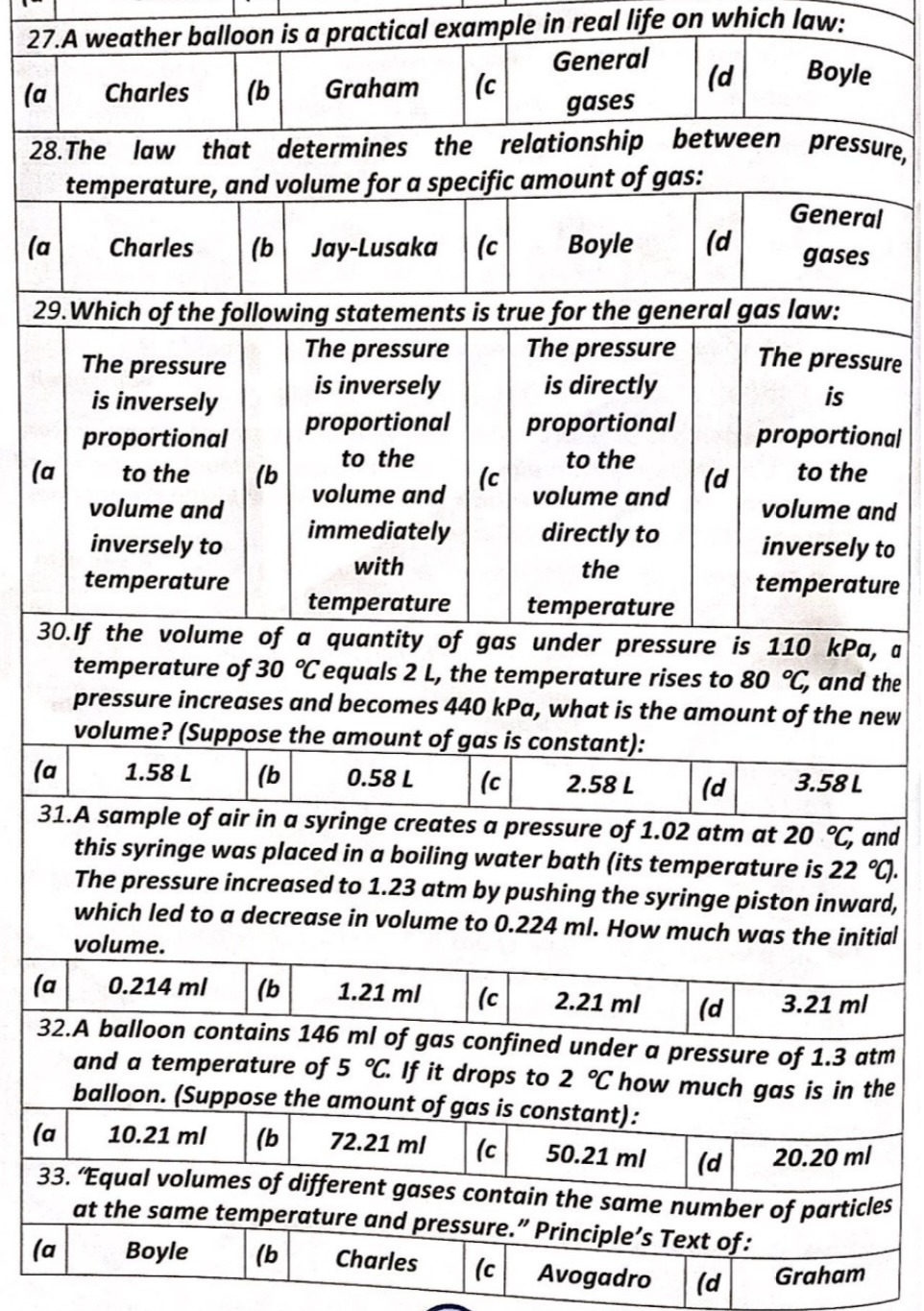 Solved 27.A weather balloon is a practical example in real | Chegg.com