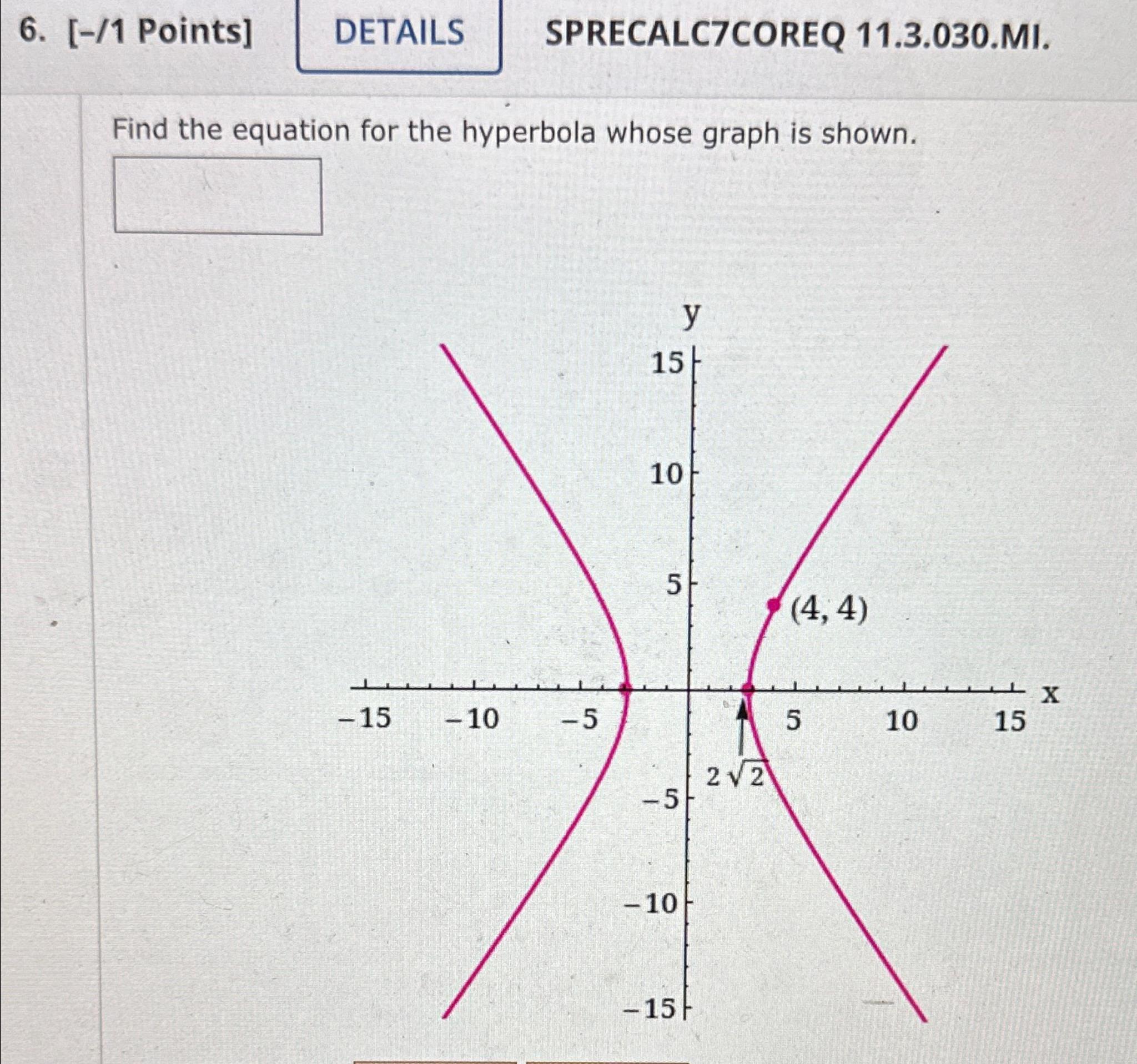 Solved [-/1 ﻿Points]SPRECALC7COREQ 11.3.030.MI.Find the | Chegg.com