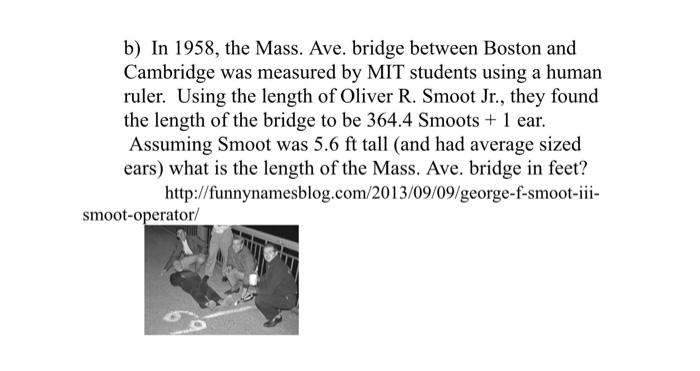 Solved b) In 1958, the Mass. Ave. bridge between Boston and | Chegg.com