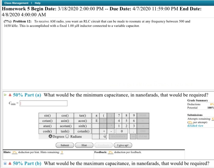 Solved Class Management | Help Homework 5 Begin Date: | Chegg.com